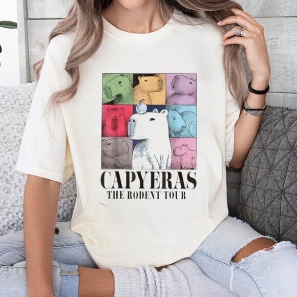 Unbranded | Tops | Capyeras Shirt The Rodent Tour Shirt Funny Capybara ...